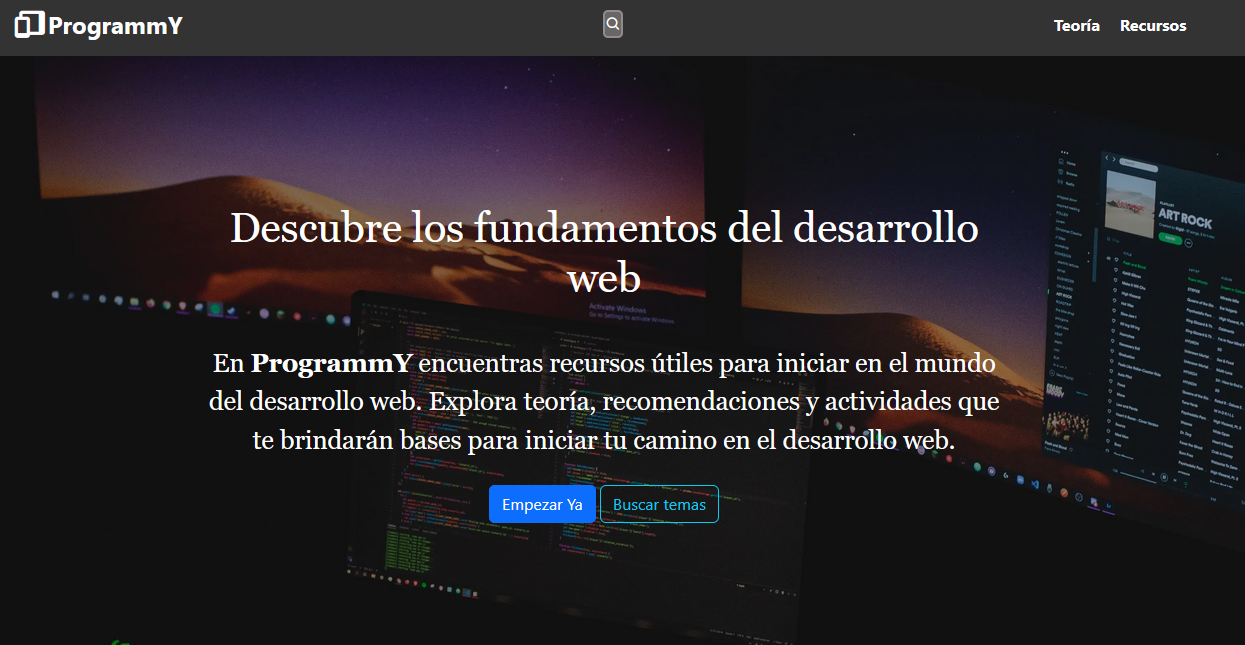 ProgrammY: Proyecto frontend vanilla. | programmy